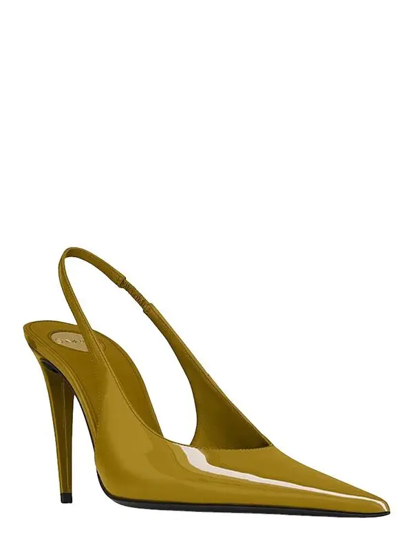 Saint Laurent Guermantes Slingback Pumps - Noisette