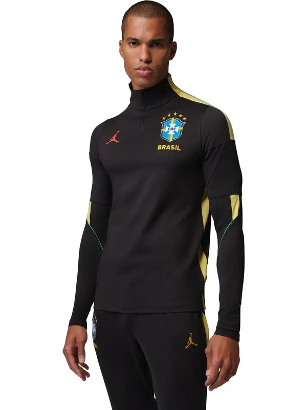 JORDAN Brazil Strike Dri-fit Soccer Knit Drill Top - Black