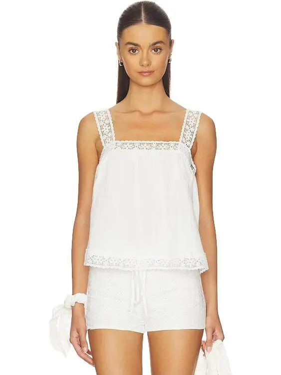 MORE TO COME Soriya Square Neck Top - White