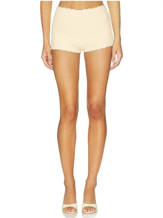 LoveShackFancy Atlanta Shorts - Daylily Yellow
