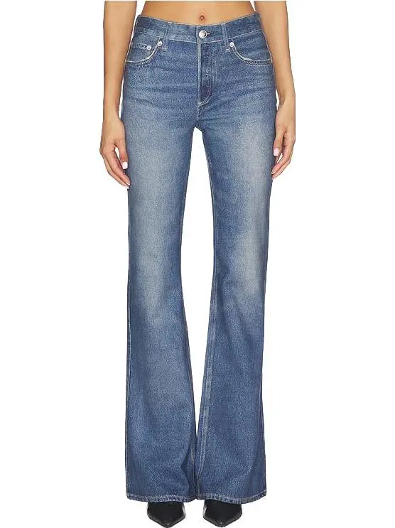 Rag & Bone Miramar Ponte Dahlia Mid Rise Flare Jeans - Cosmo