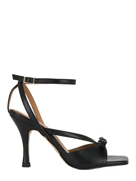 FLATTERED Margo Sandal - Black Leather