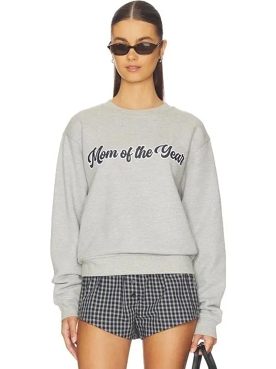 FAVORITE DAUGHTER Mom Of The Year Varsity Sweatshirt - Heather Grey