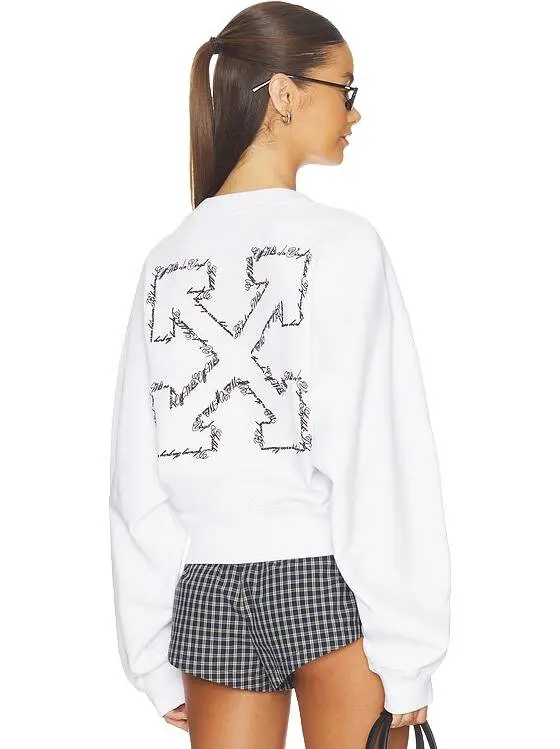 Off-White Embroidered Arrow Script Sweatshirt - White & Black