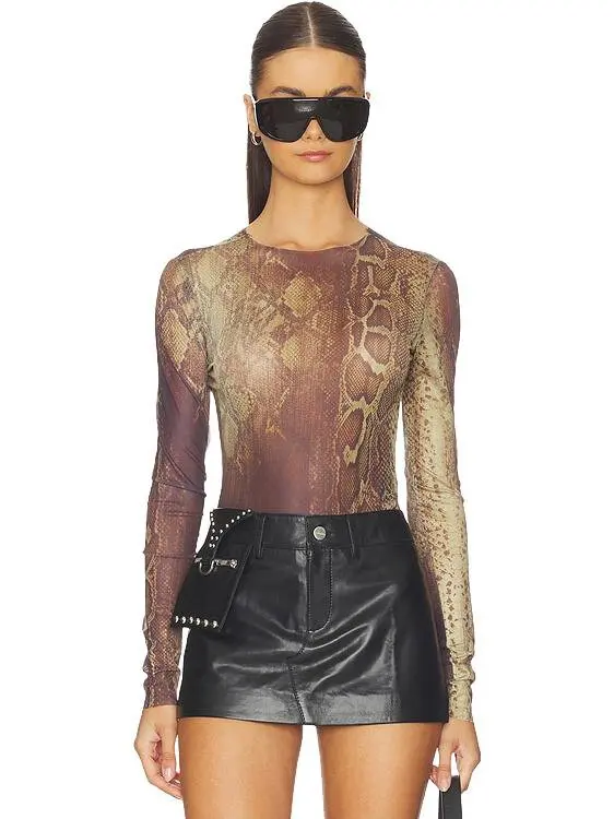 I.AM.GIA Izar Long Sleeve Top - Brown Snake