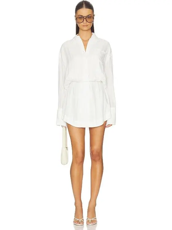 ALL THE WAYS Cairo Button-down Dress - White Stripe