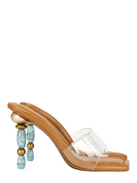 Cult Gaia Mahina Sandal - Clear Ibiza Turquoise