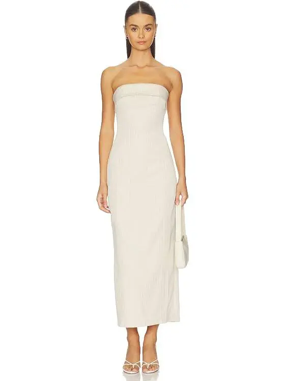 ALL THE WAYS Zyaire Strapless Maxi Dress - Natural Stripe
