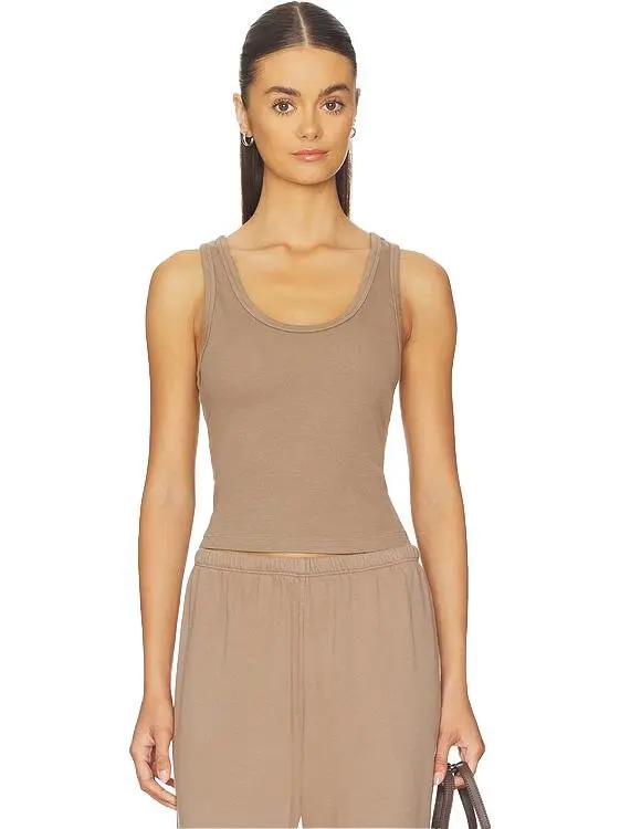 PERFECTWHITETEE Structured Rib Tank - Mocha