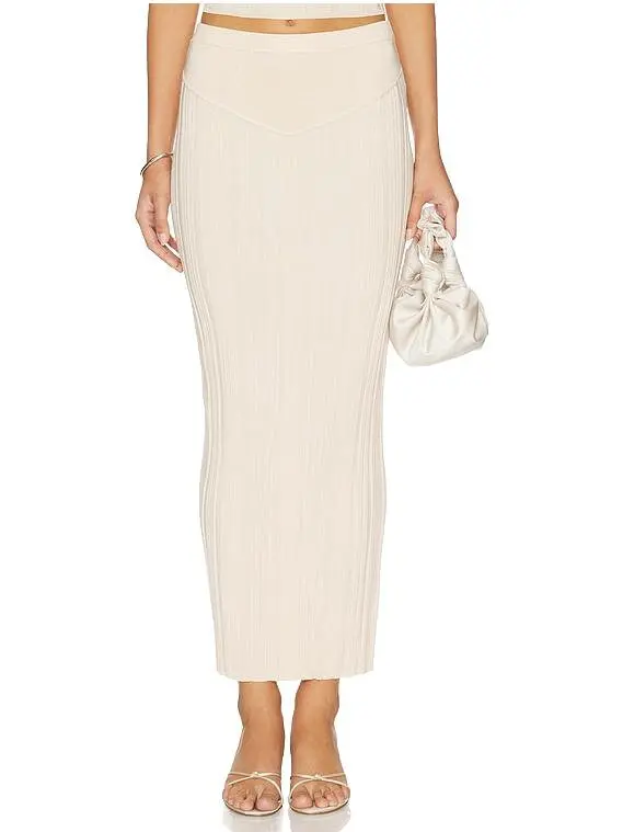 FLEUR DU MAL Three Way Rib Skirt - Tahini