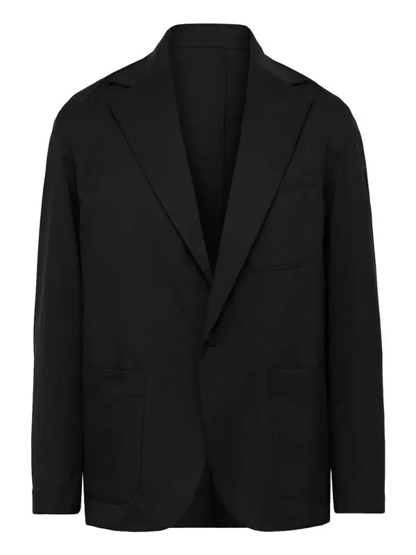 STOFFA Unstructured Wool-crepe Blazer - Black