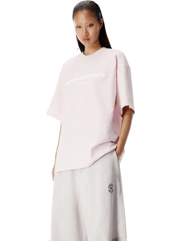 Alexander Wang Puff Logo Oversized Tee - Light Pink