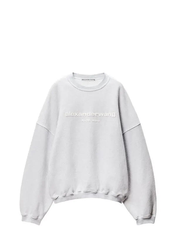Alexander Wang Puff Logo Sweatshirt - Light Heather Grey