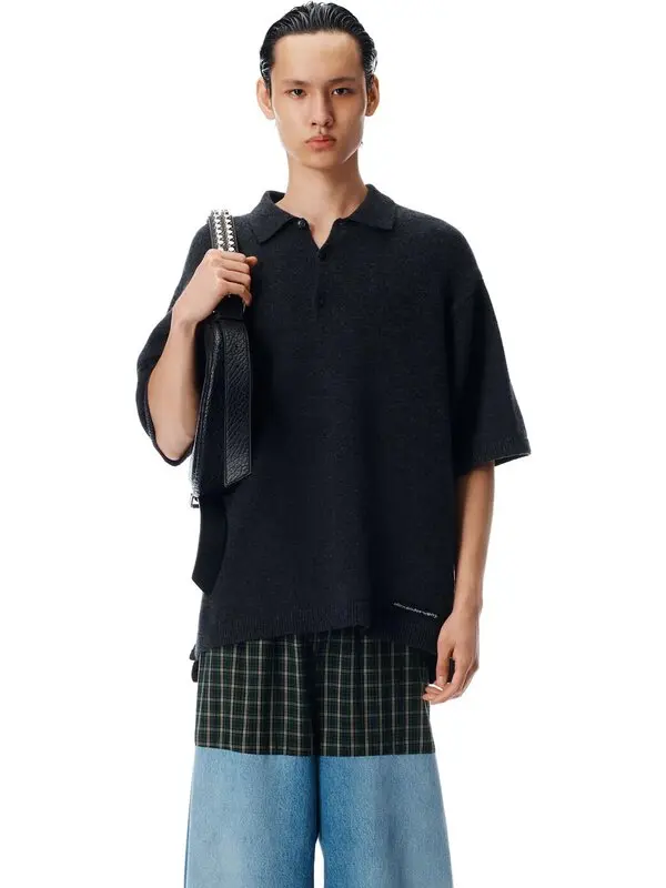 Alexander Wang Wool Polo Shirt - Charcoal