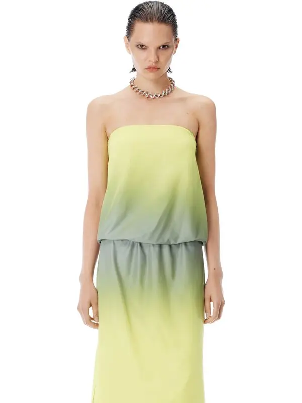 Alexander Wang Reflective Strapless Bubble Top - Silver/yellow