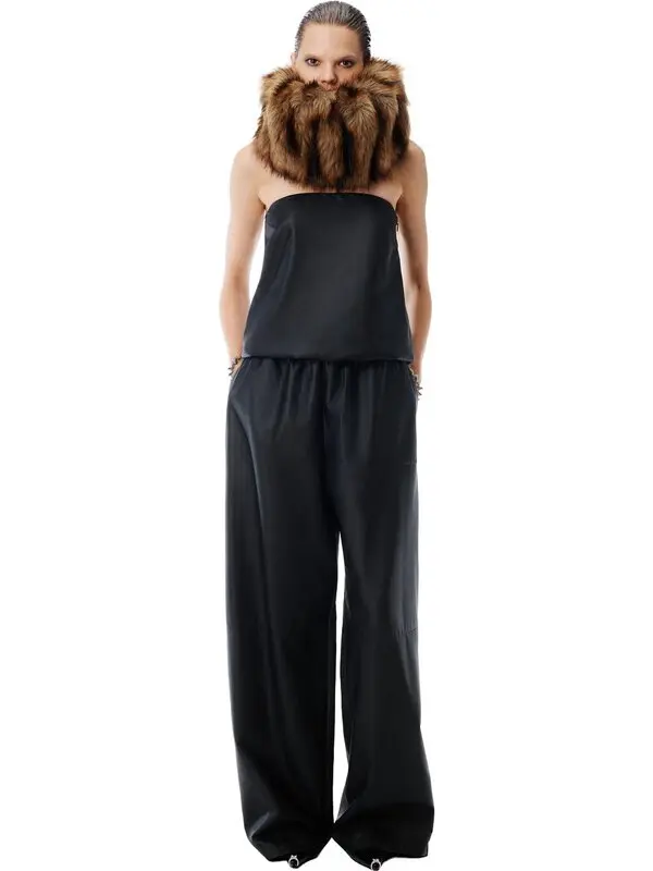 Alexander Wang Leather Track Pants - Black