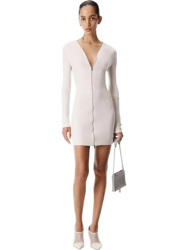 Alexander Wang Continuous Zipper Mini Dress - Ivory