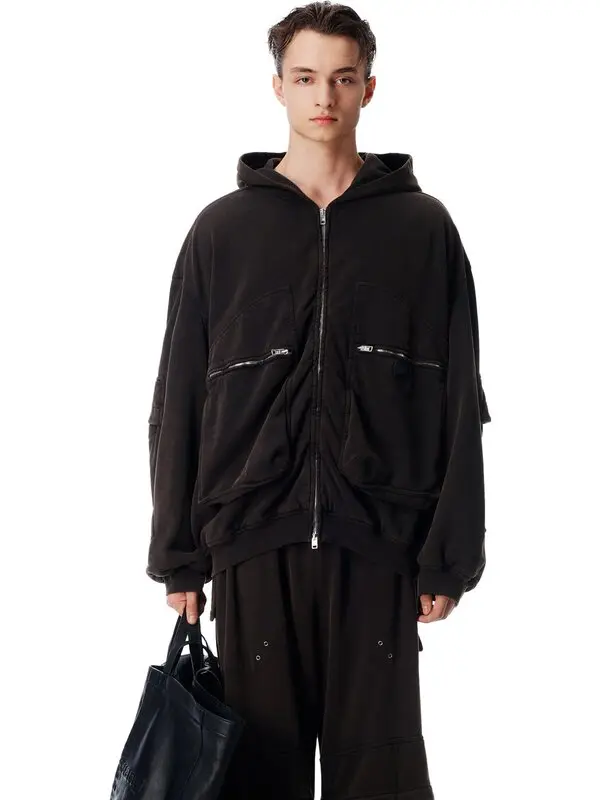 Alexander Wang Oversized Cargo Hoodie - Washed Black