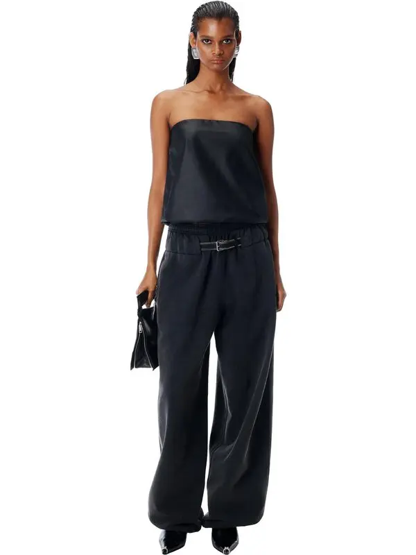 Alexander Wang Mid-rise Terry Sweatpants With Belt - Washed Black
