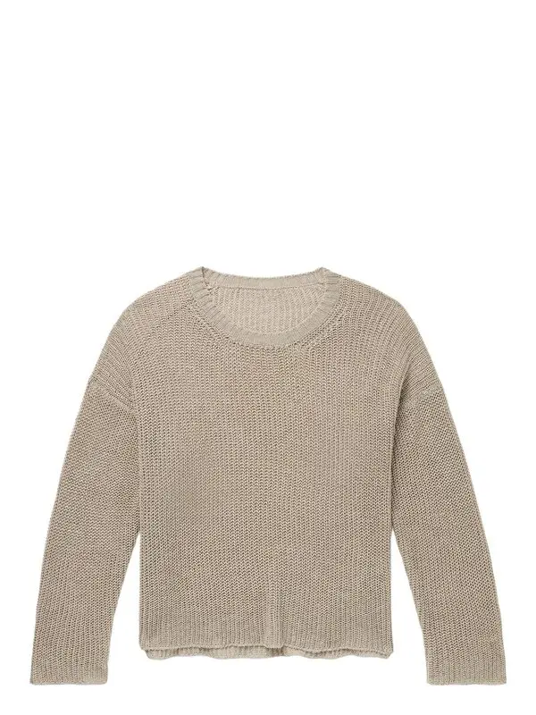 STOFFA Linen Sweater - Brown