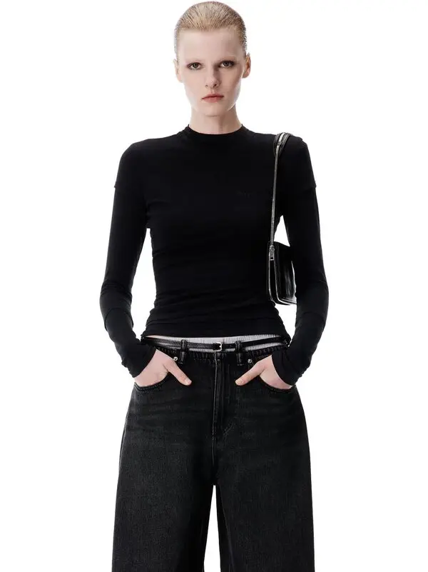 Alexander Wang Layered Long Sleeve Tee - Black