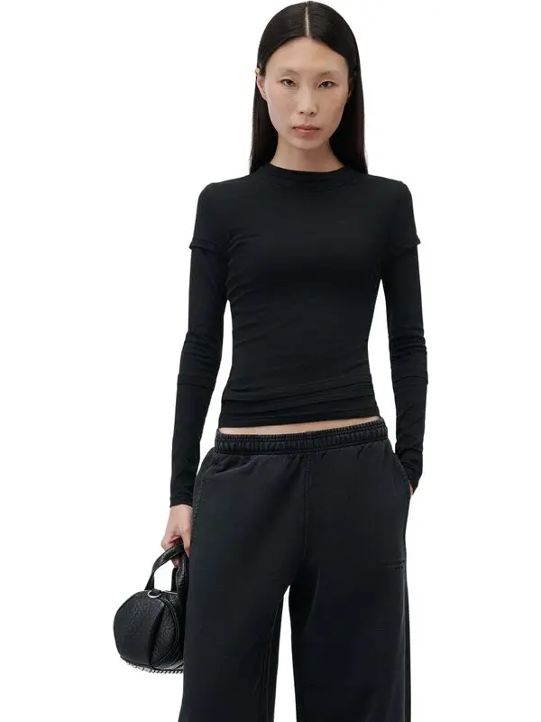 Alexander Wang Layered Long Sleeve Tee - Black