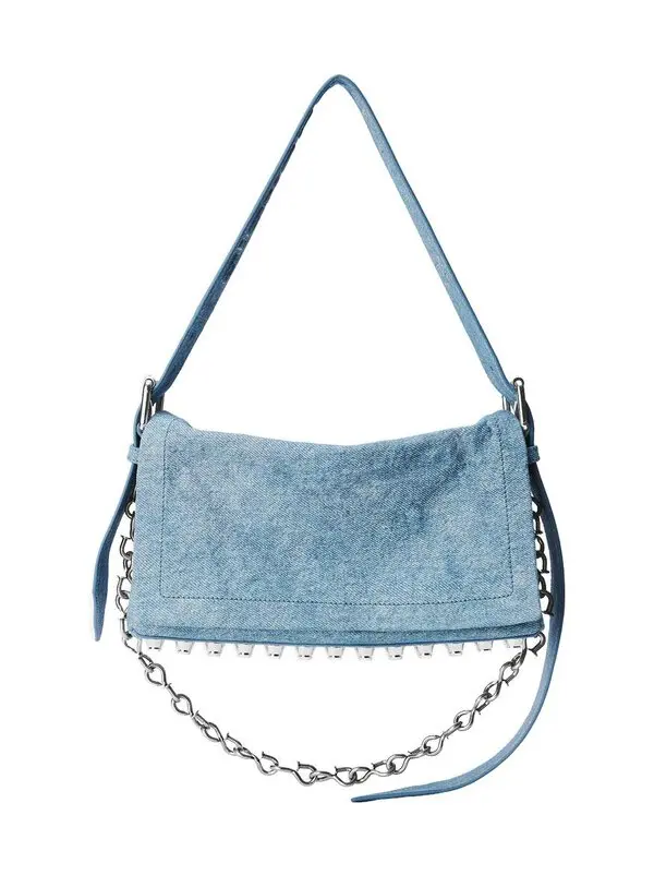 Alexander Wang Denim Ricco Medium Flap Bag - Blue