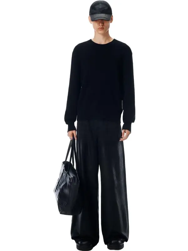 Alexander Wang Surge Leather Coated Jean - Faded Black