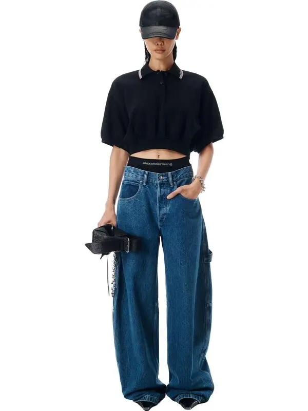 Alexander Wang Mid-rise Wide-leg Jean - Deep Blue