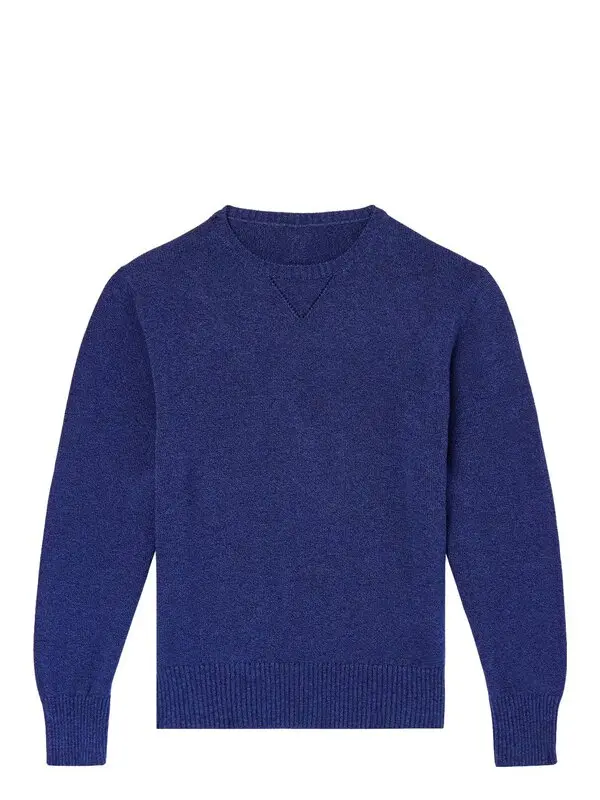 STOFFA Knitted Cotton Sweater - Blue
