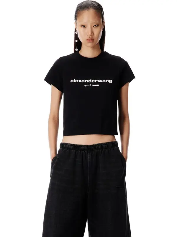 Alexander Wang Puff Logo Baby Tee - Black