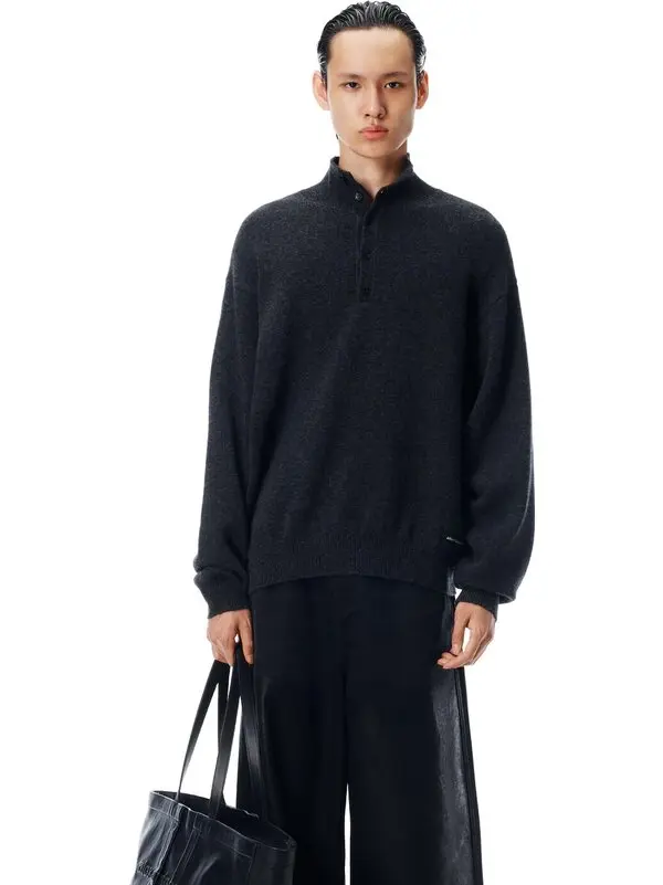 Alexander Wang Turtleneck Henley - Charcoal