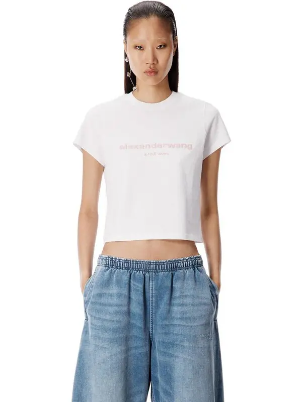 Alexander Wang Puff Logo Baby Tee - White