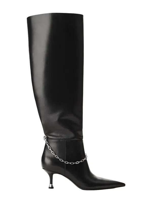 Alexander Wang Akila Slouch Leather Boots - Black