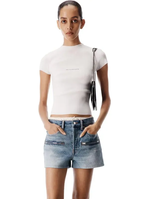 Alexander Wang Knit Logo Baby Tee - White