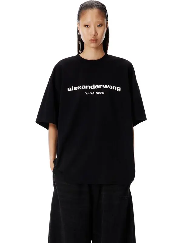 Alexander Wang Puff Logo Oversized T-shirt - Black