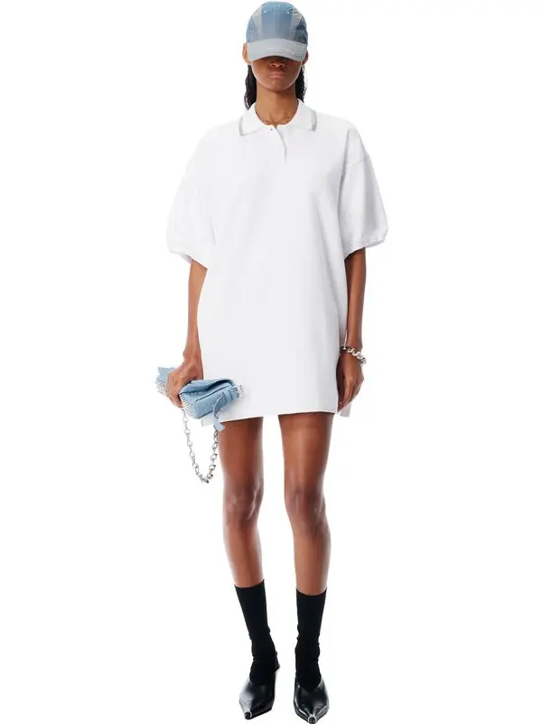 Alexander Wang Relaxed Polo Cotton Minidress - White
