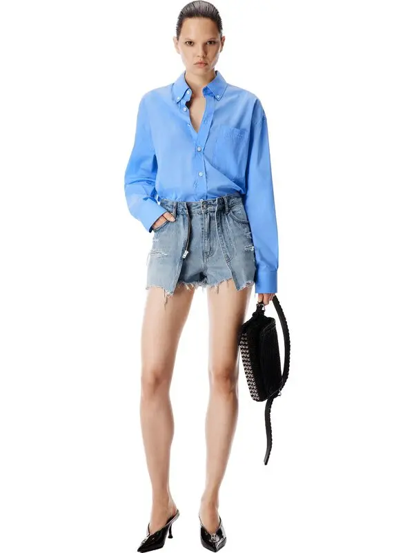 Alexander Wang Prestyled Skort Romper - Authentic Light Indigo