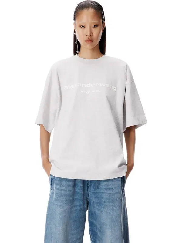 Alexander Wang Puff Logo Oversized T-shirt - Light Heather Grey