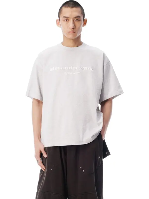Alexander Wang Puff Logo Oversized T-shirt - Light Heather Grey