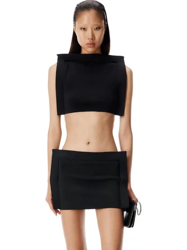 Alexander Wang Frame Sleeveless Crop Top - Black