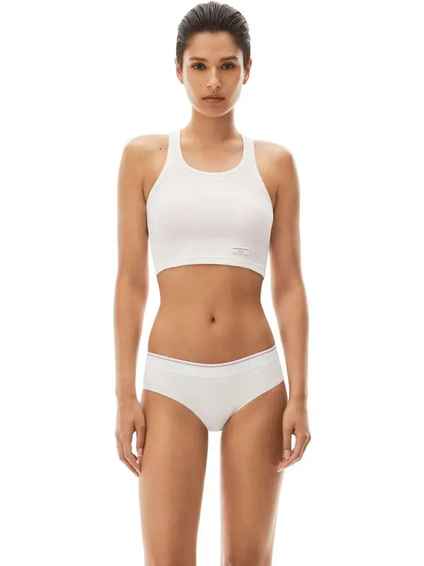 Alexander Wang Cropped Racerback Tank Top - White