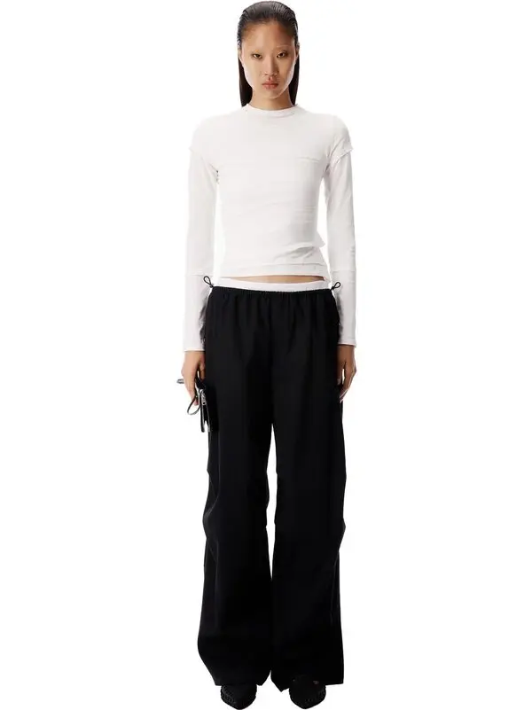 Alexander Wang Logo Elastic Mid-rise Pant - Black
