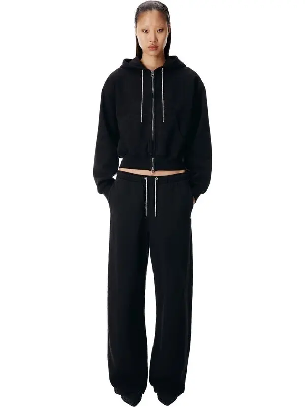 Alexander Wang Crystal Drawcord Sweatpants - Black