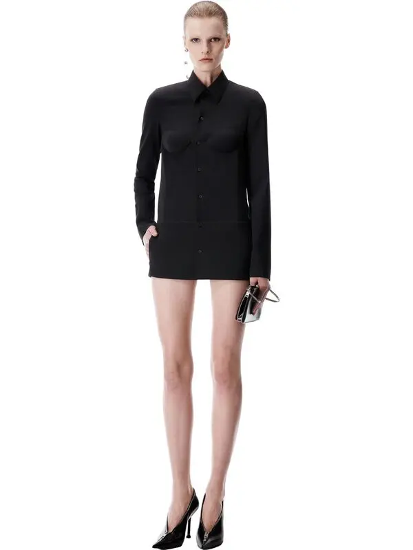 Alexander Wang Structured Button-down Romper - Charcoal