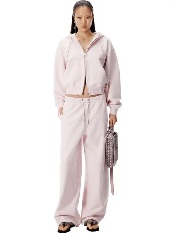 Alexander Wang Crystal Drawcord Mid-rise Sweatpants - Light Pink