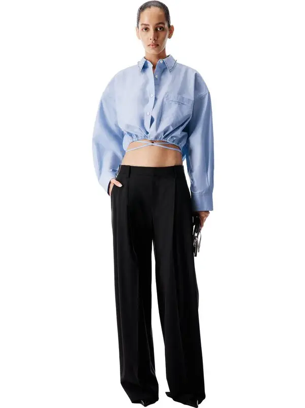 Alexander Wang Tropical Wool Tailored Pant - Black