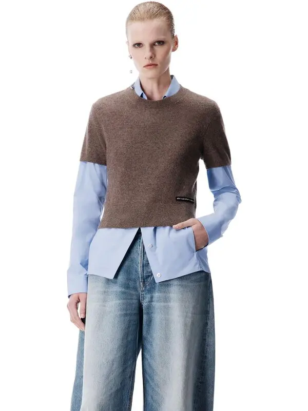 Alexander Wang Knit Vest Shirt - Brown/blue