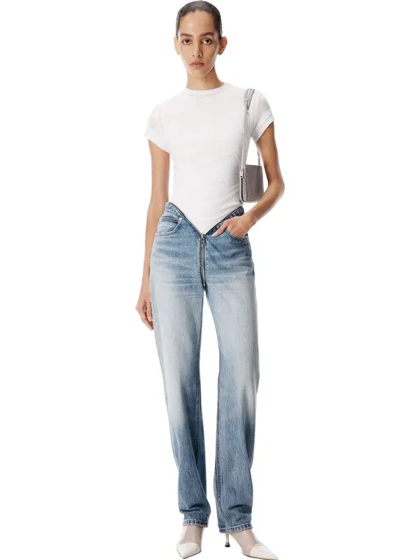 Alexander Wang Zip V-waist Jeans - Authentic Light Indigo