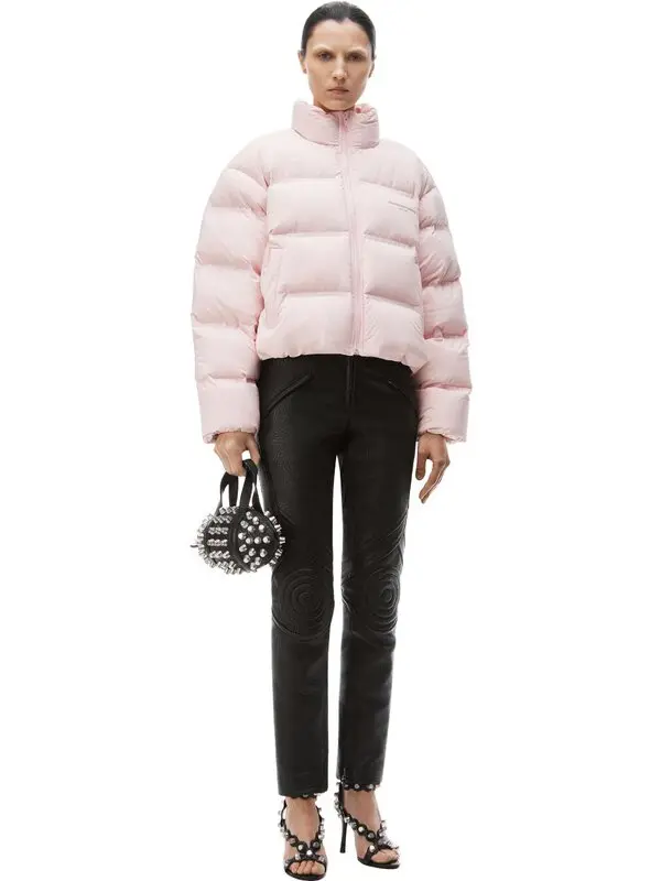 Alexander Wang Logo Reflective Puffer Coat - Light Pink
